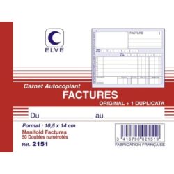 MANIFOLD FACTURES AUTOCOPIANT FORMAT A6 50 DUPLI PAR LOT DE 3 | Etalage ...